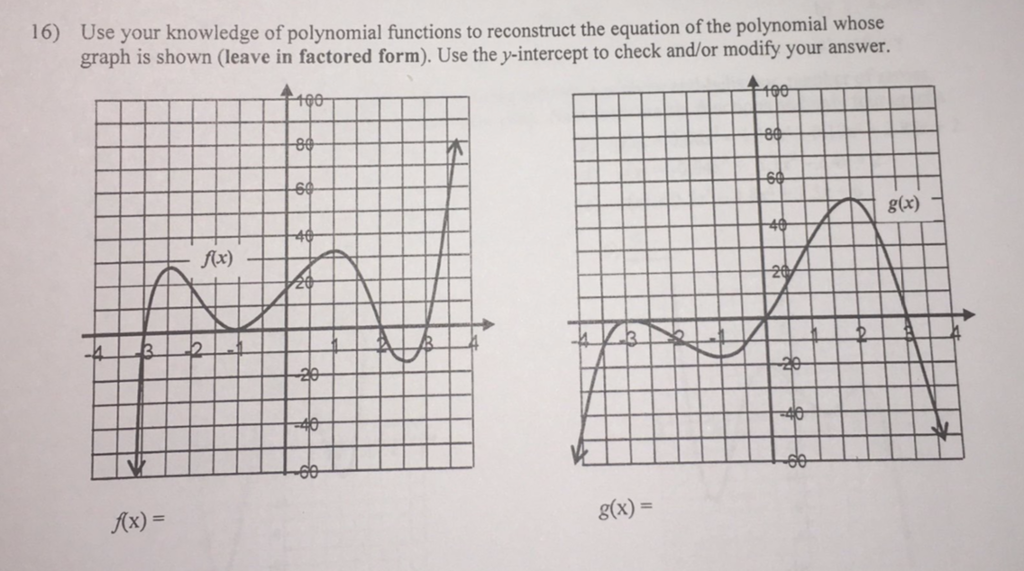 Solved 16) Use your knowledge of polynomial functions to | Chegg.com
