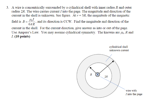Solved 3. A wire is concentrically surrounded by a | Chegg.com