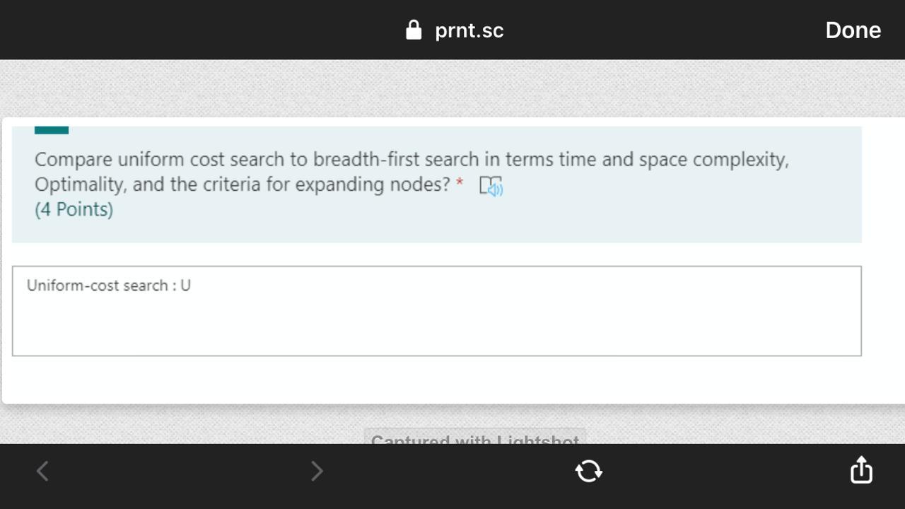 Solved prnt.sc Done Compare uniform cost search to | Chegg.com