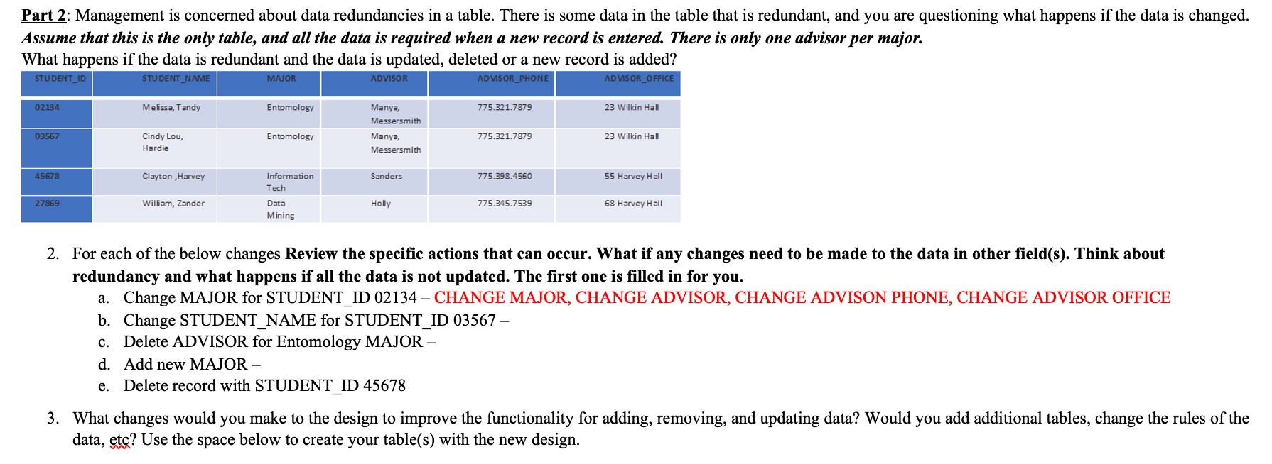 Part 2: Management is concerned about data | Chegg.com
