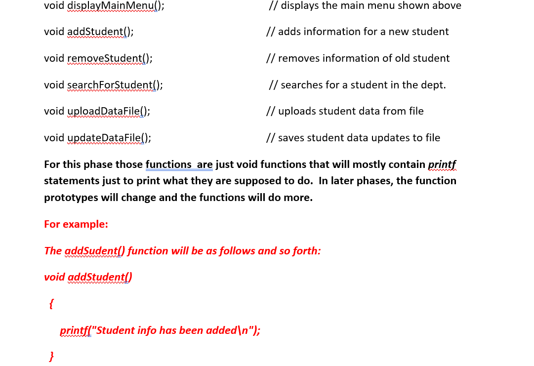 Solved Each student will have to build a student management | Chegg.com