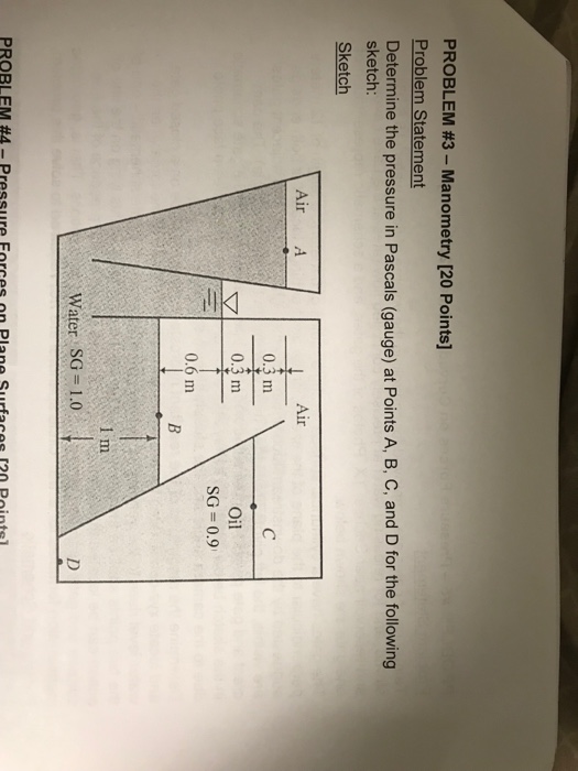 Solved PROBLEM #3-Manometry [20 Points] Problem Statement | Chegg.com