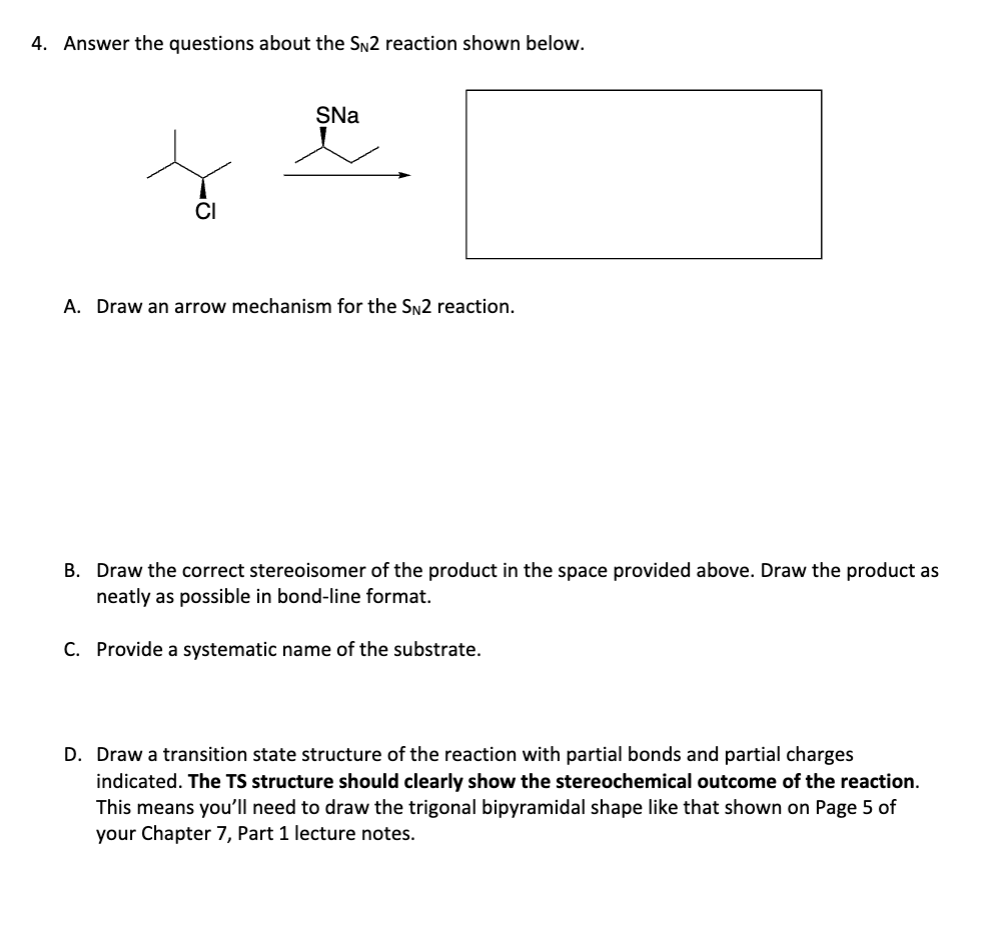Solved E. Draw an energy diagram for the SN2 reaction on the | Chegg.com