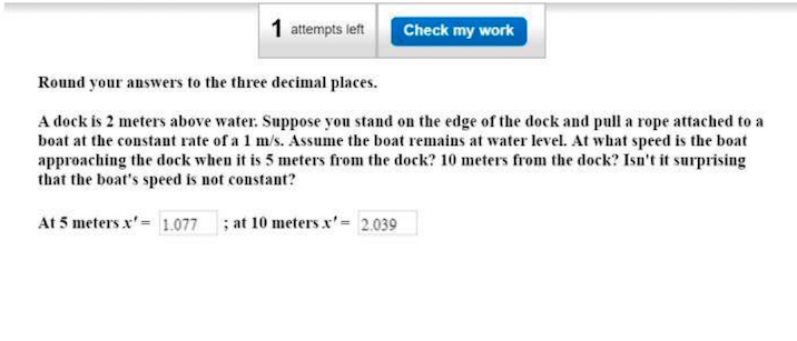 Solved 1 attempts left Check my work Round your answers to | Chegg.com
