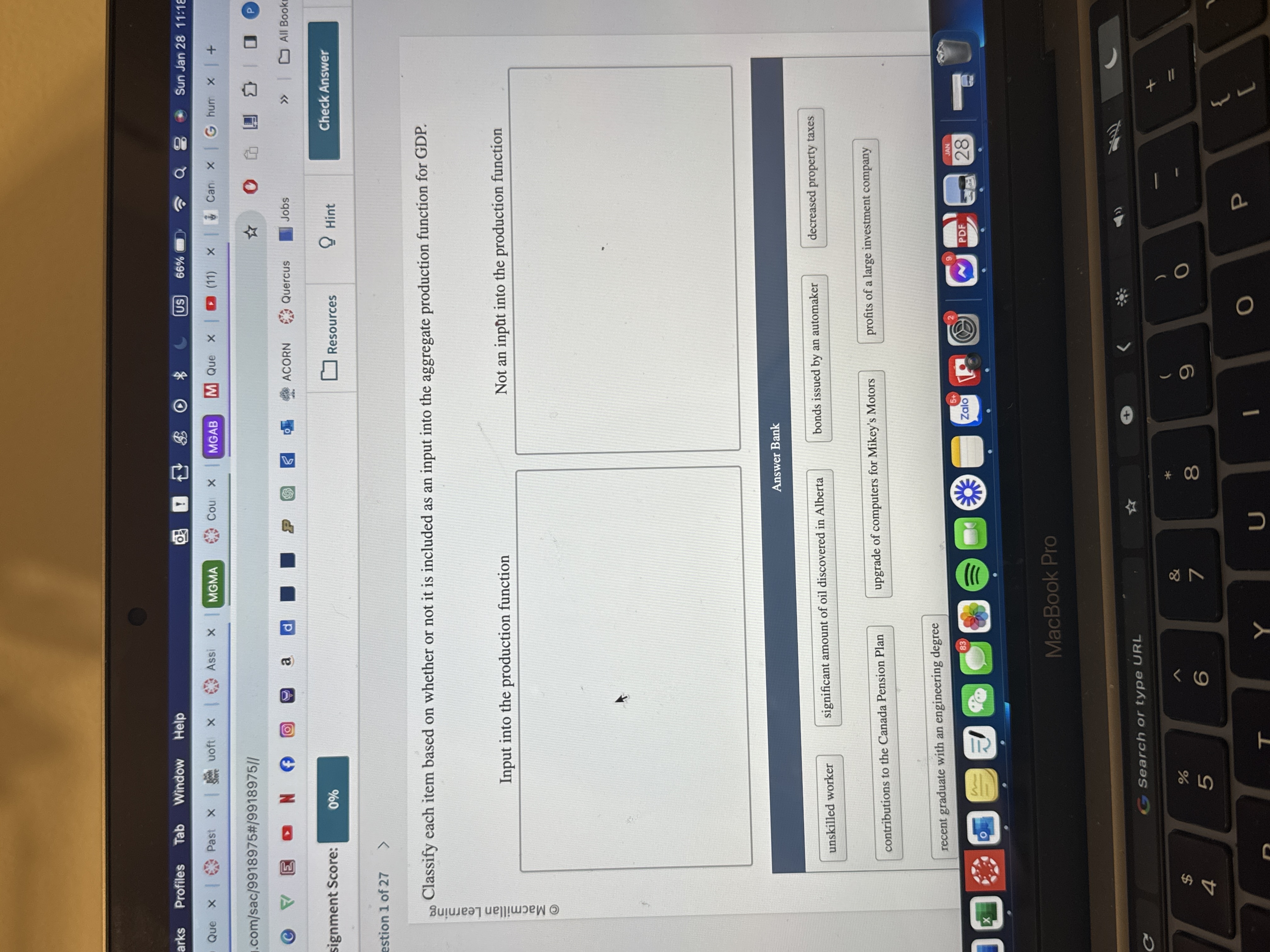 Solved estion 1 ﻿of 27Classify each item based on whether or | Chegg.com