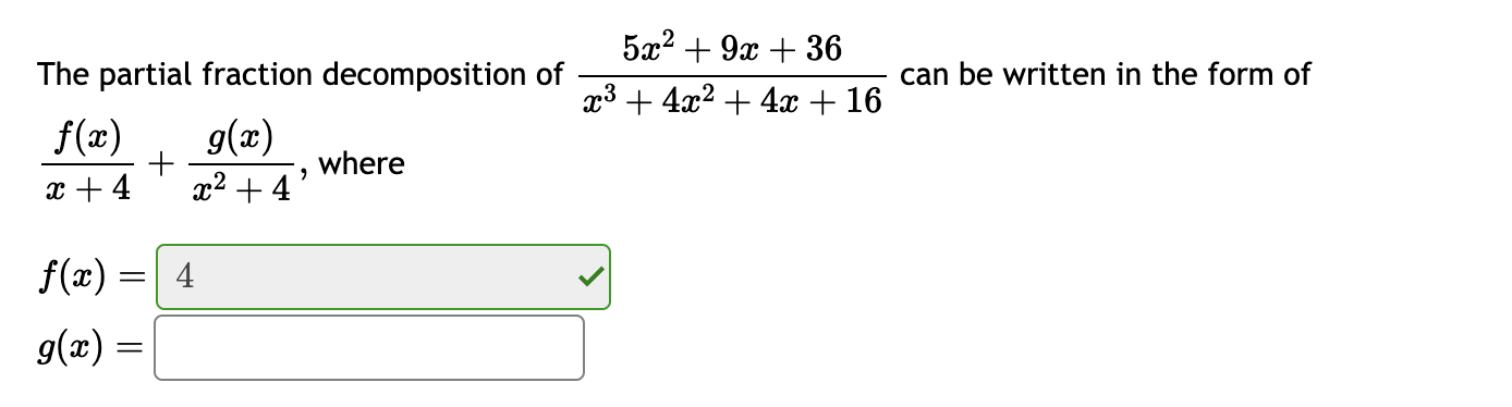 Solved The partial fraction decomposition of | Chegg.com