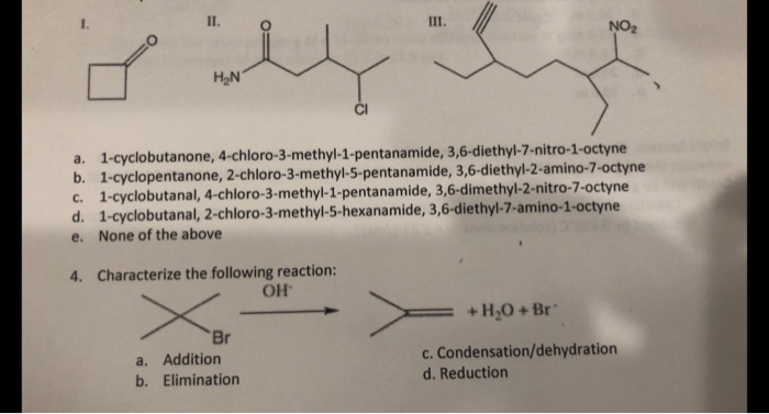 Solved NO2 H2N Cl a. 1-cyclobutanone, | Chegg.com