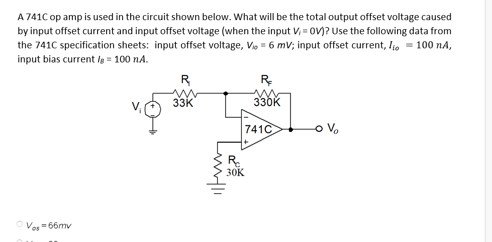 Solved A 741C op amp is used in the circuit shown below. | Chegg.com