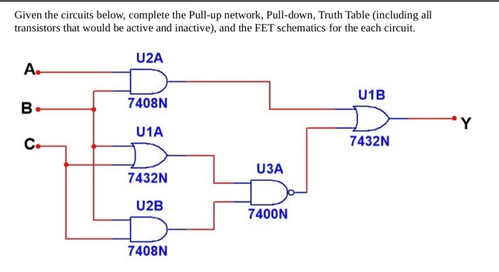 Solved Given the circuits below, complete the Pull-up | Chegg.com