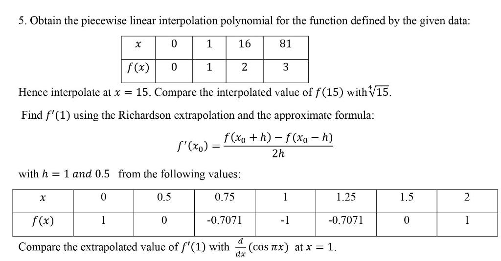 Solved Subject Numerical Methods Please Solve Whatever Is Chegg