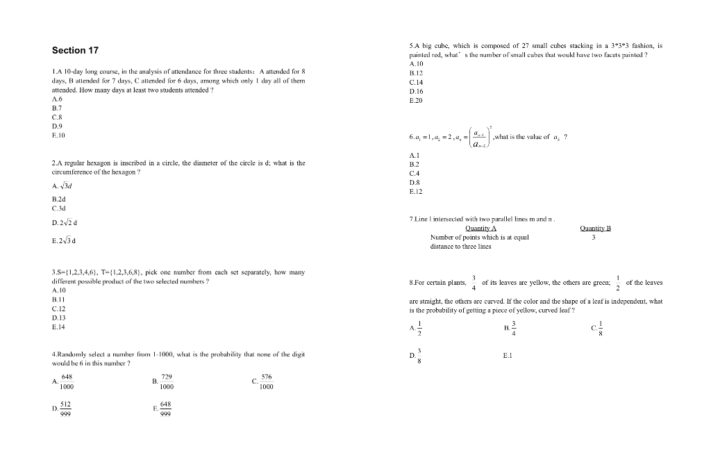 Solved Section 17 1.A 10-day long course, in the analysis of | Chegg.com