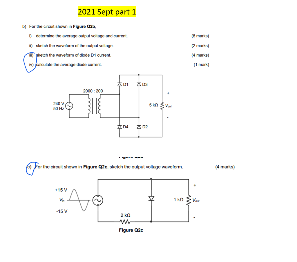 Solved b) For the circuit shown in Figure Q2b, i) determine | Chegg.com
