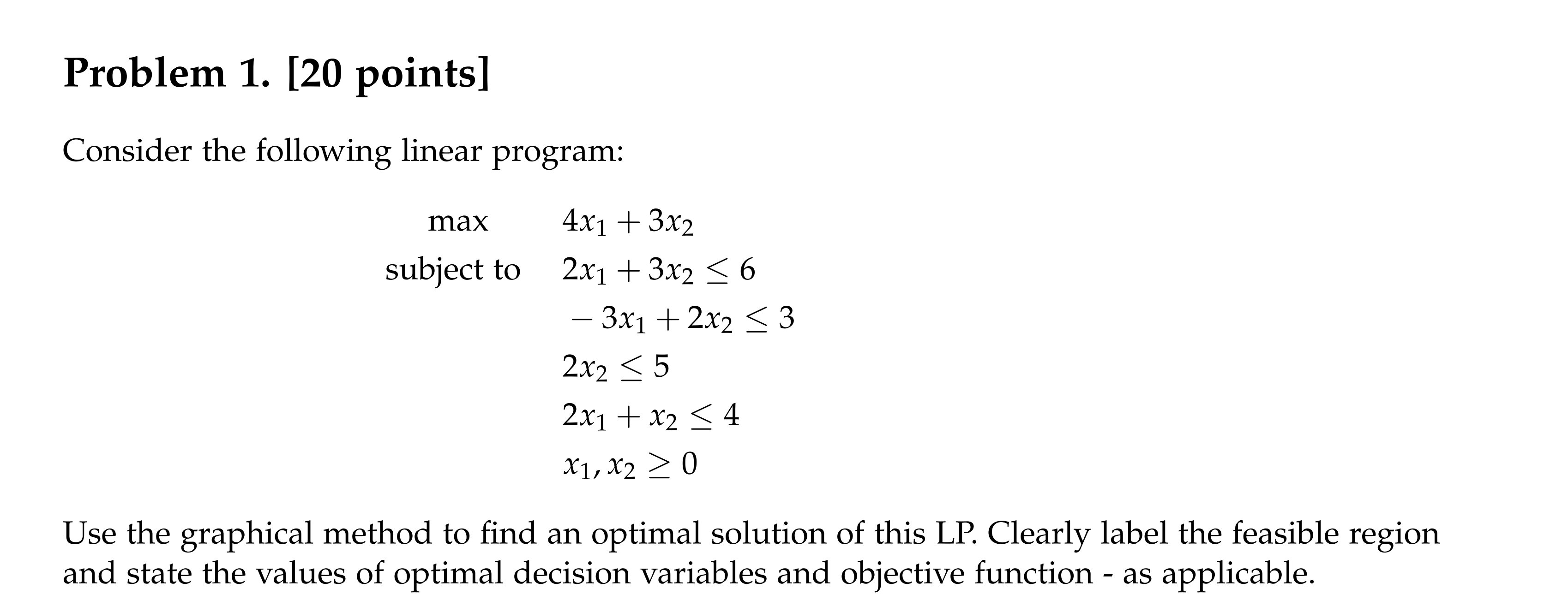 Solved Consider the following linear program: max subject to | Chegg.com