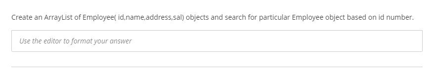 Solved Create An Arraylist Of Employee Id Name