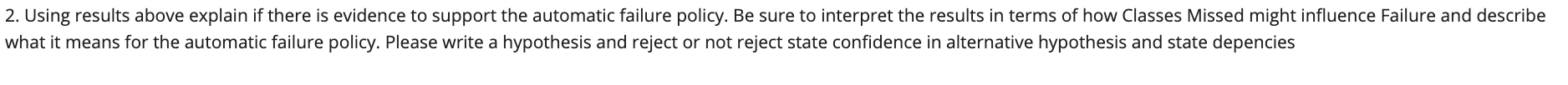 Solved 2. Using results above explain if there is evidence | Chegg.com