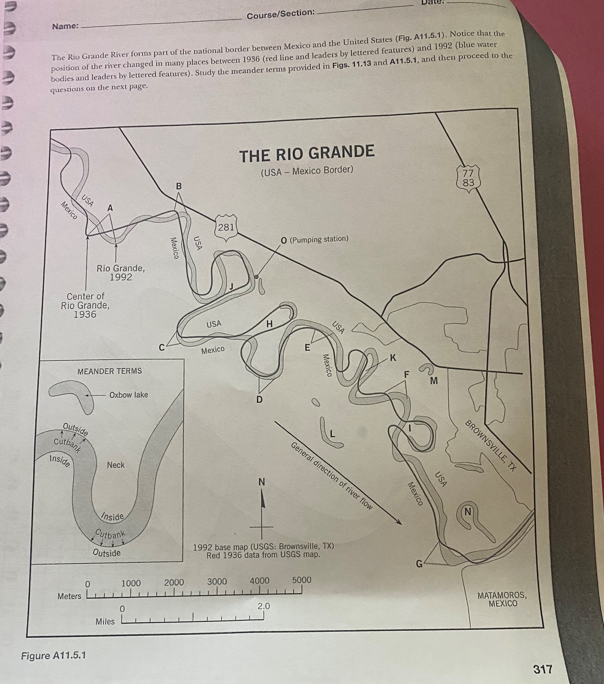 Solved Course/Section: Name: The Rio Grande River forms part | Chegg.com