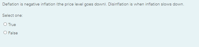 Solved Deflation is negative inflation (the price level goes | Chegg.com