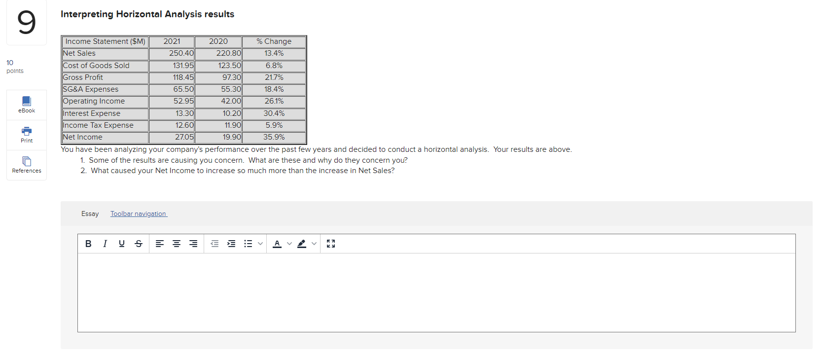 Solved Interpreting Horizontal Analysis results You have | Chegg.com