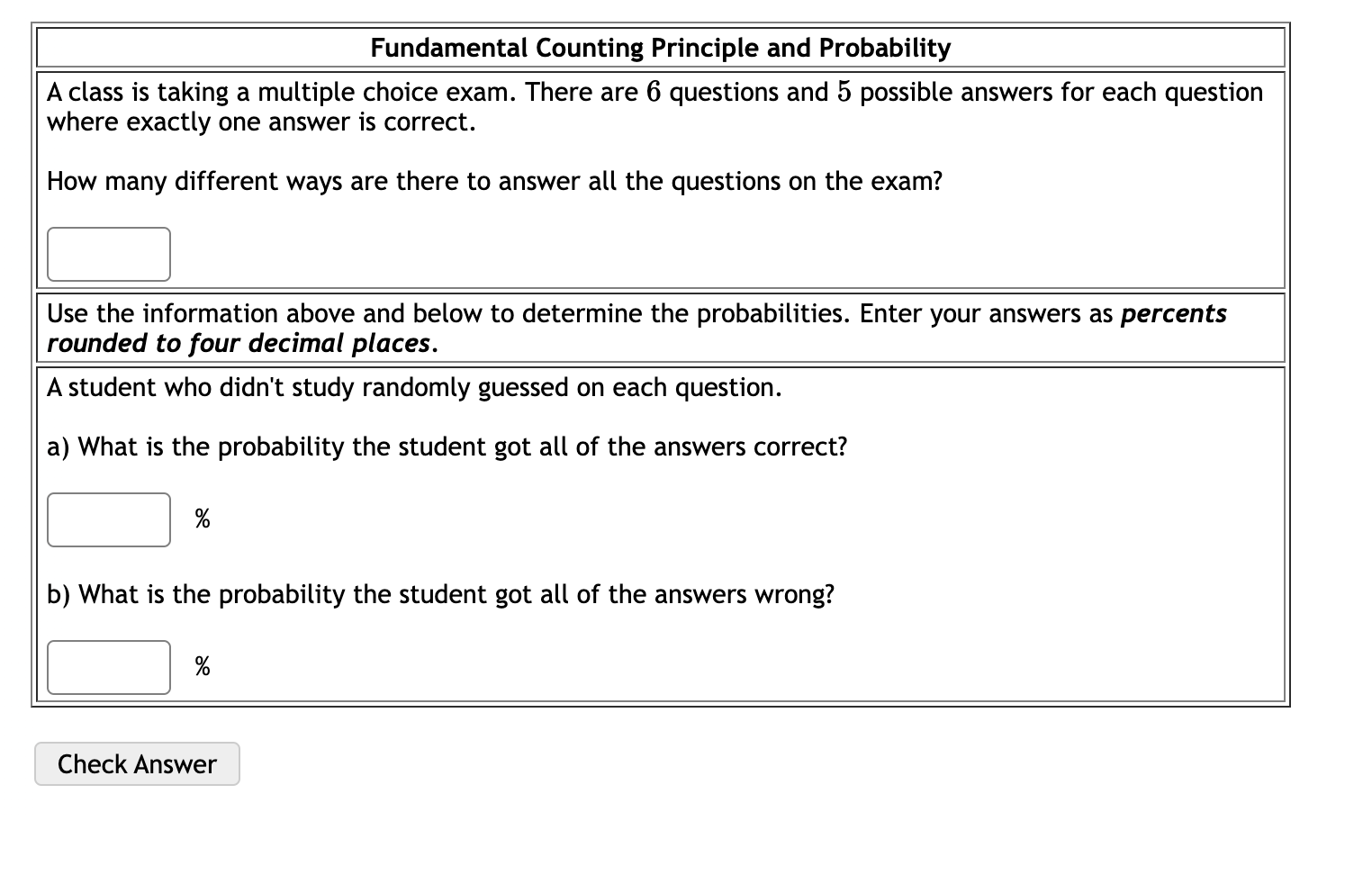 Solved Fundamental Counting Principle and Probability A | Chegg.com