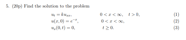 Solved 5. (20p) Find the solution to the problem | Chegg.com