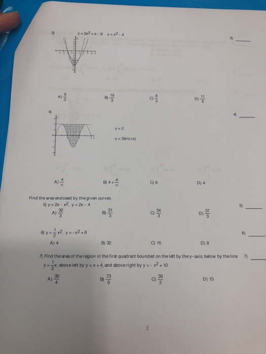 Solved Answer from 3 to 7 ( 3B, 4D, 5A, 6C, 7B) I have the | Chegg.com