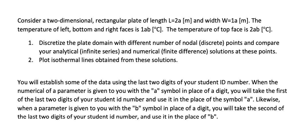 Solved Consider a two-dimensional, rectangular plate of | Chegg.com
