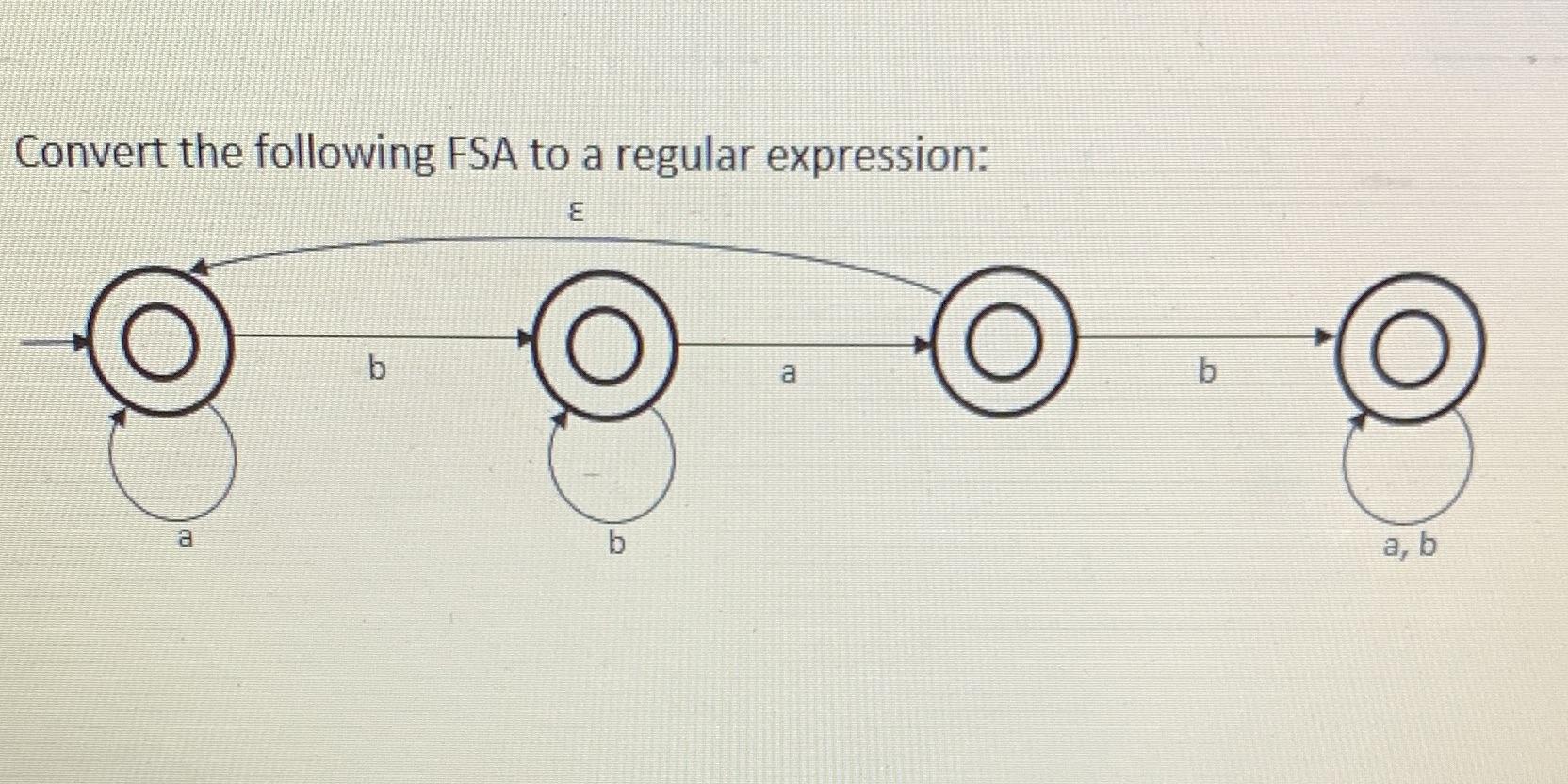 Solved Convert the following FSA to a regular expression: E | Chegg.com