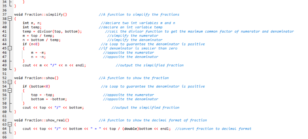 Derive a sub-class iFraction from the base class | Chegg.com