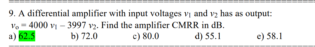 Solved . A differential amplifier with input voltages v1 and | Chegg.com