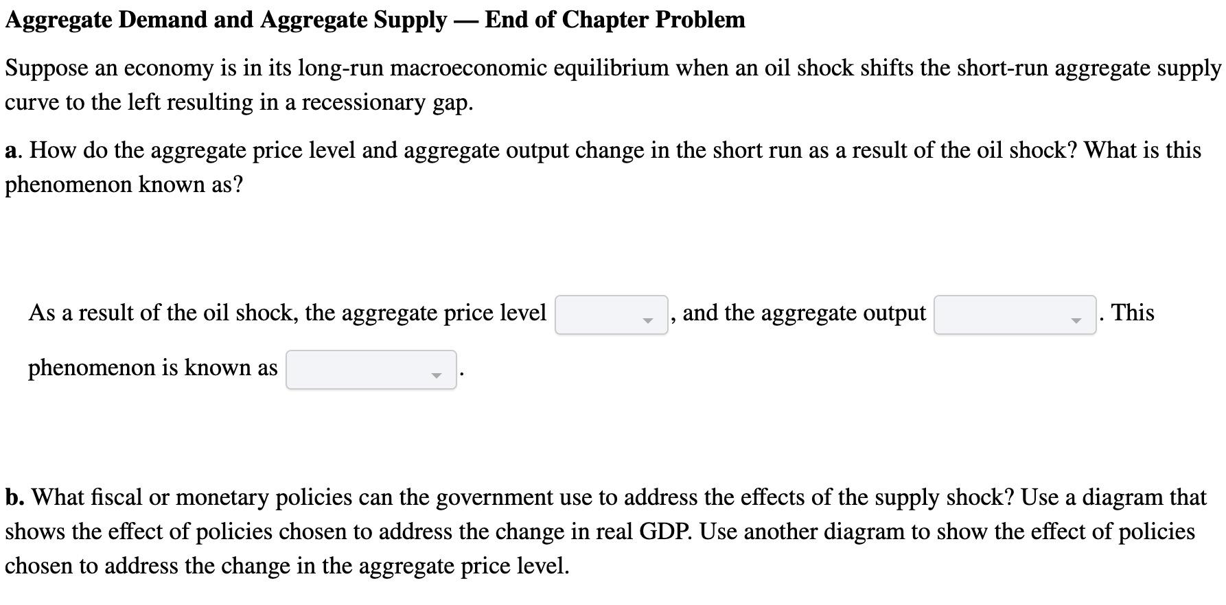 Solved Aggregate Demand and Aggregate Supply - End of | Chegg.com