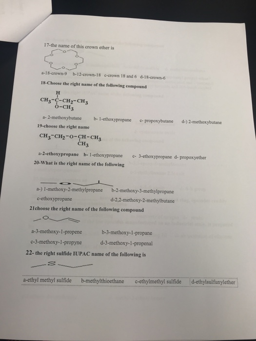 Solved 17-the name of this crown ether is a-18-crown-9 | Chegg.com