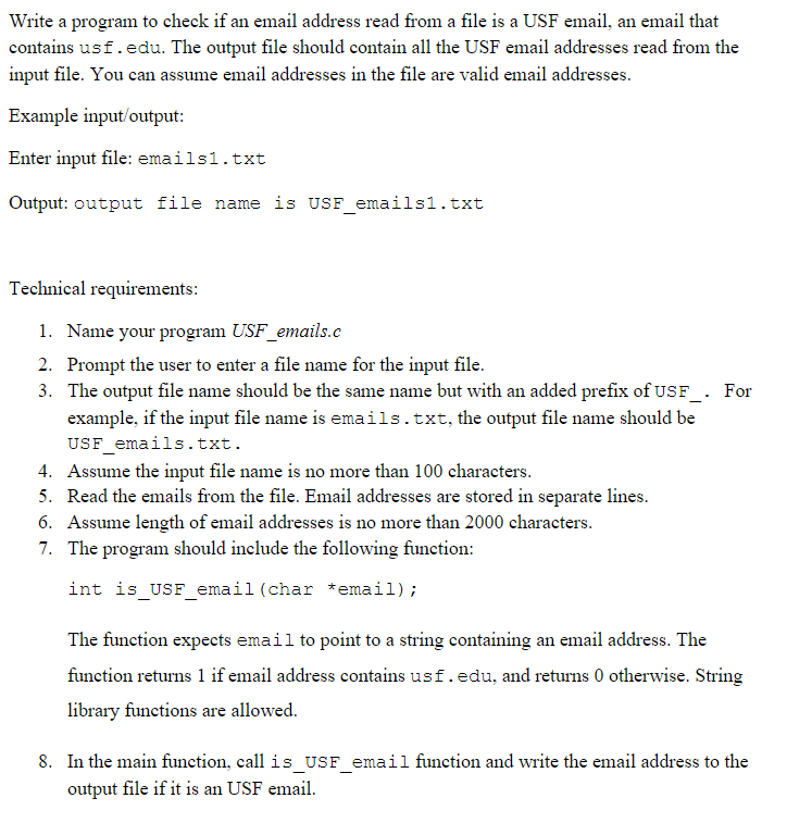 Solved Write a program to check if an email address read | Chegg.com