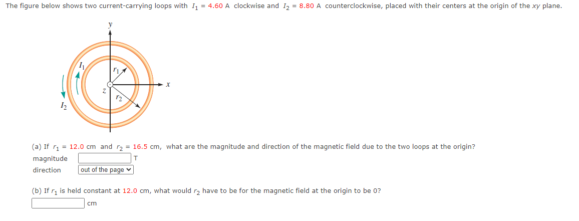 Solved The figure below shows two current-carrying loops | Chegg.com