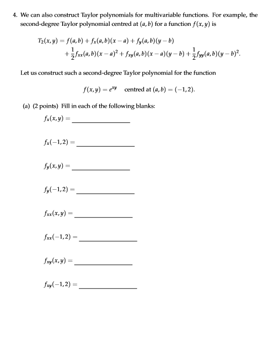 Solved We can also construct Taylor polynomials for | Chegg.com