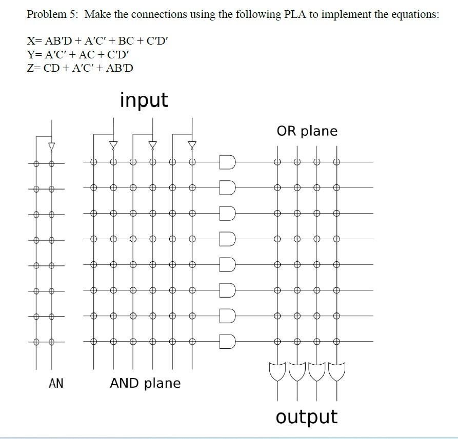 Solved Problem 5: Make the connections using the following | Chegg.com