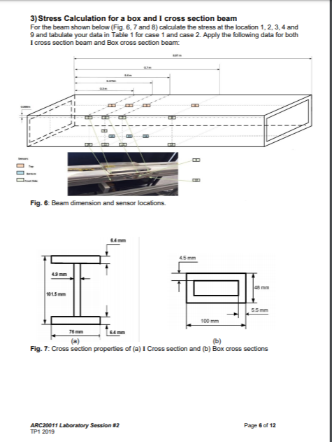 3) Stress Calculation for a box and I cross section | Chegg.com