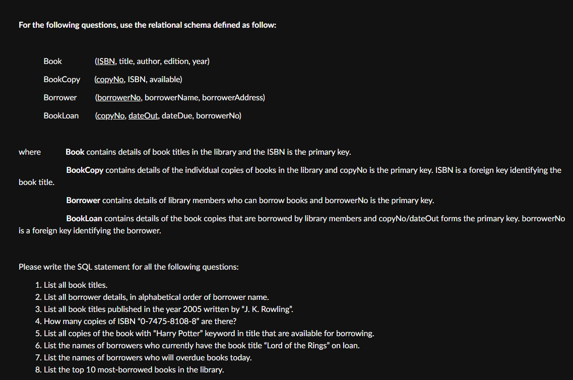 Solved Don’t use MySQL workbench to create the database and | Chegg.com