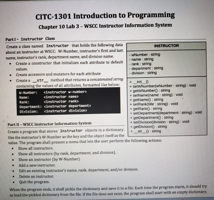 Solved CITC-1301 Introduction to Programming Chapter 10 Lab | Chegg.com