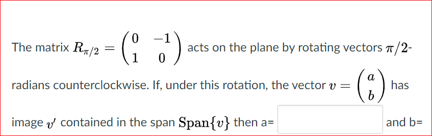 Solved The matrix R2/2 = ) acts on the plane by rotating | Chegg.com