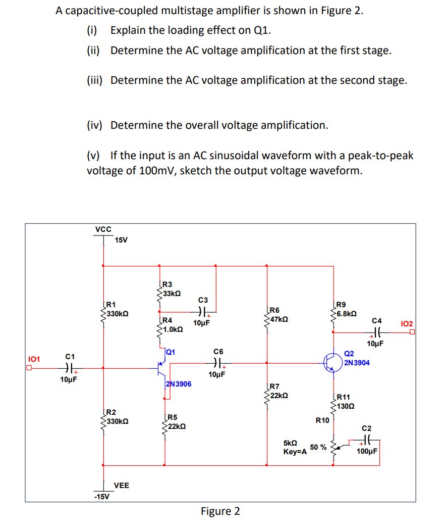 Solved A capacitive-coupled multistage amplifier is shown in | Chegg.com