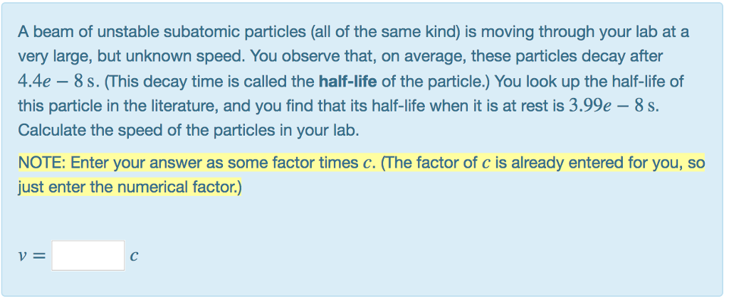 Solved A beam of unstable subatomic particles (all of the | Chegg.com