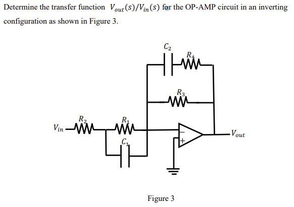 Solved Determine the transfer function Vout (s)/Vin (s) for | Chegg.com