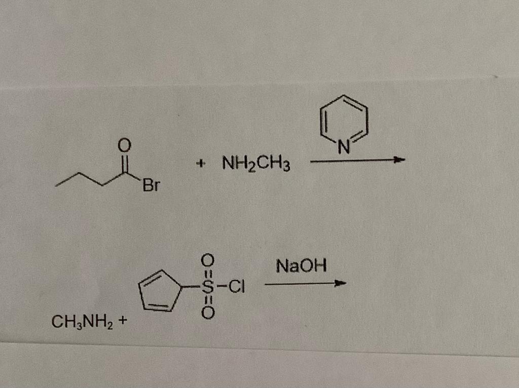 Solved + NH2CH3 Br NaOH O=0=0 -CI CH3NH2 + | Chegg.com