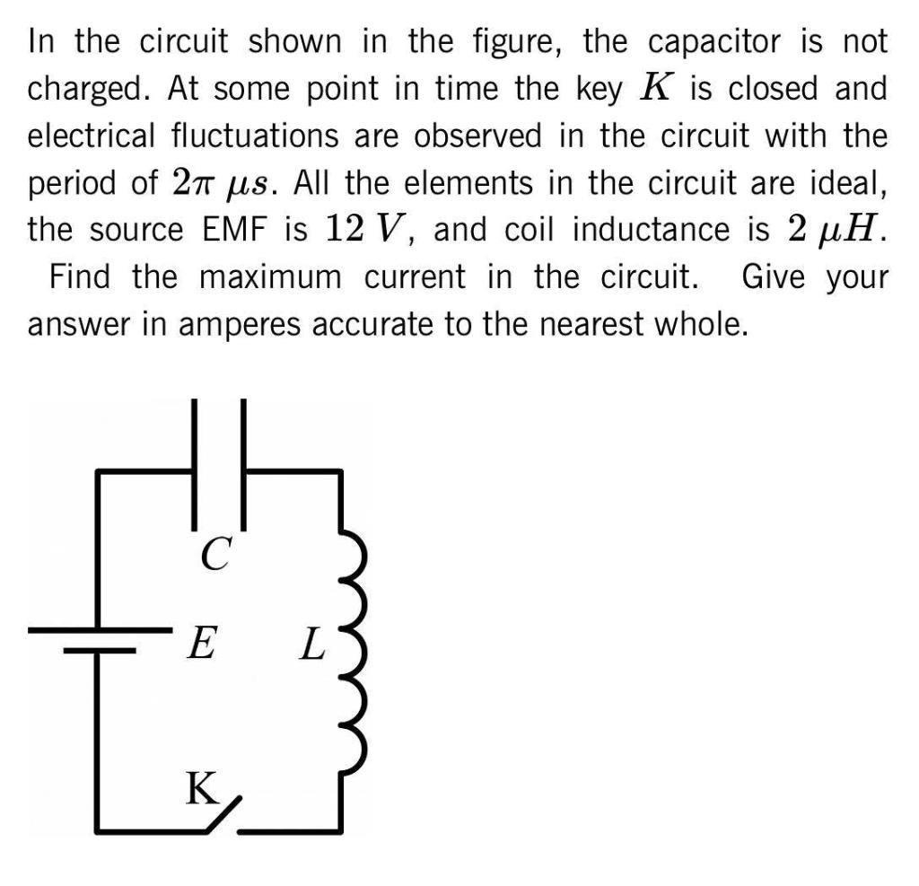Solved In the circuit shown in the figure, the capacitor is | Chegg.com