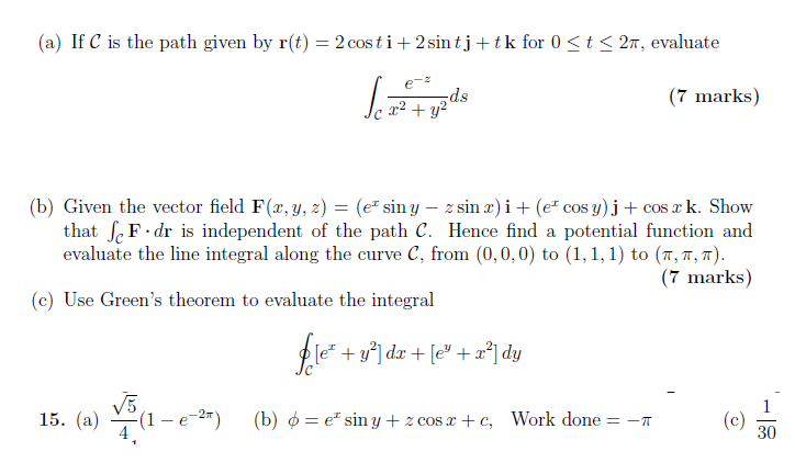 Solved (a) If C is the path given by r(t)=2costi+2sintj+tk | Chegg.com