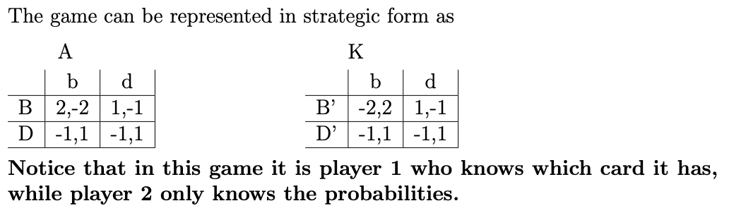 4. There are two players and two cards, labelled A | Chegg.com