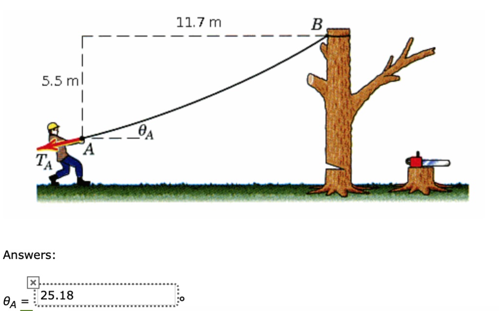 Solved The tree surgeon attempts to pull down the | Chegg.com