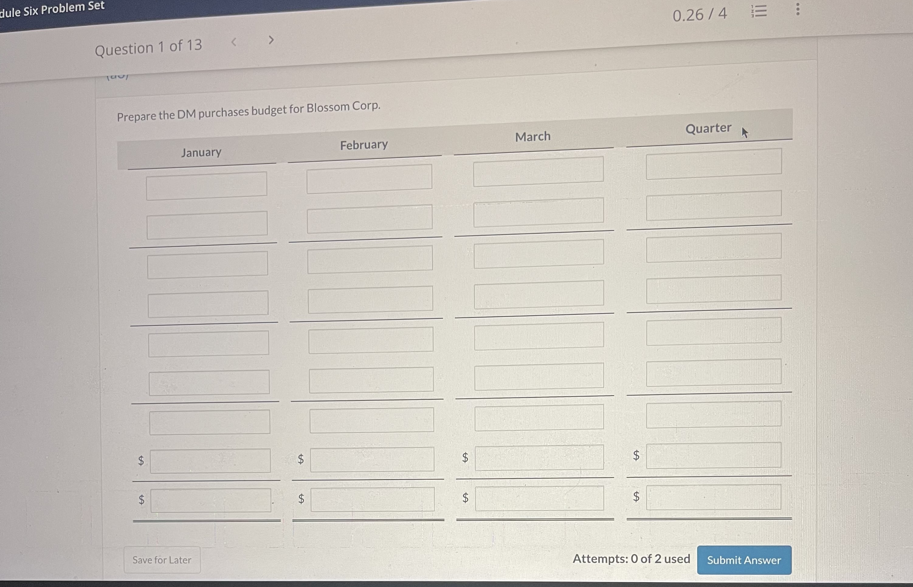 Prepare the schedule of COGS for Blossom's first | Chegg.com