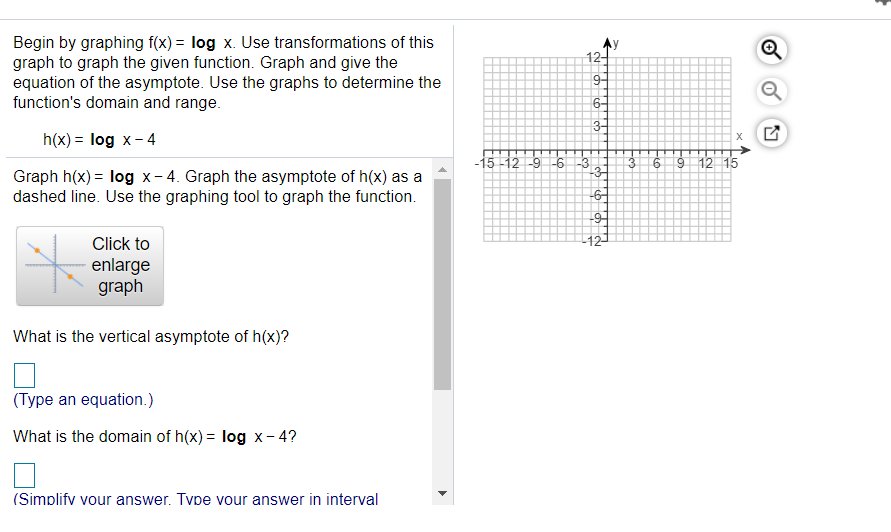 Solved 12- Begin by graphing f(x) = log x. Use | Chegg.com