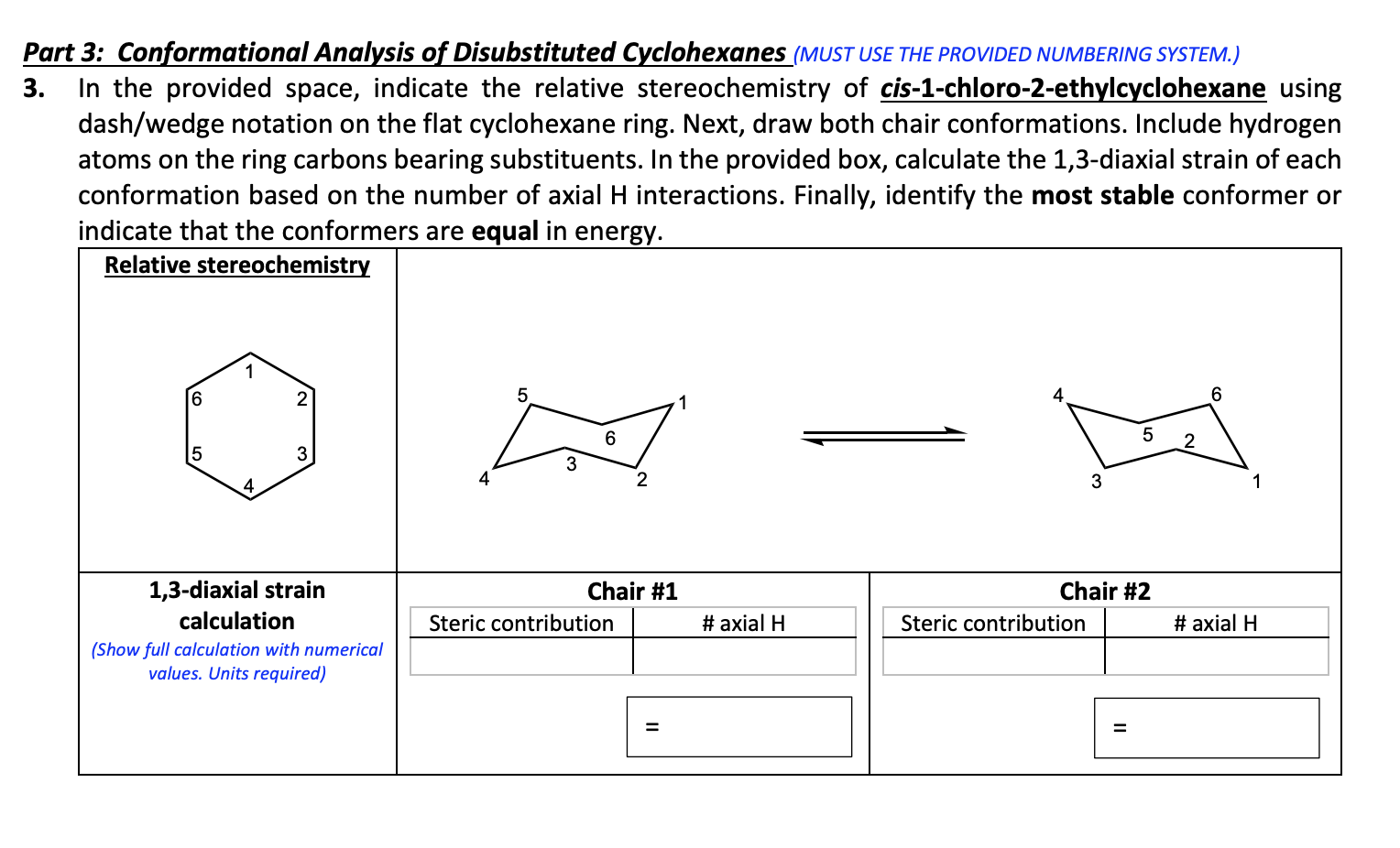Solved Part 3: Conformational Analysis of Disubstituted | Chegg.com